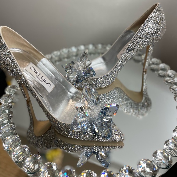 Jimmy Choo | Shoes | Jimmy Choo Avril Shoe Heel Size 5 Crystal Cover ...